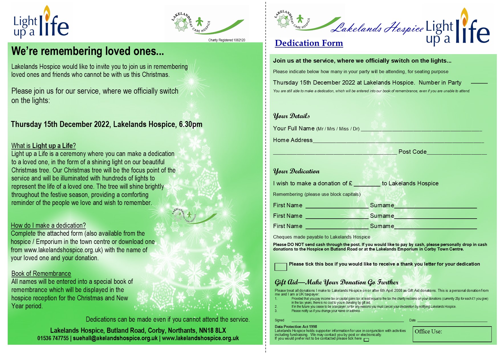 Light up a Life Hospice 2022 | Lakelands Hospice, Corby